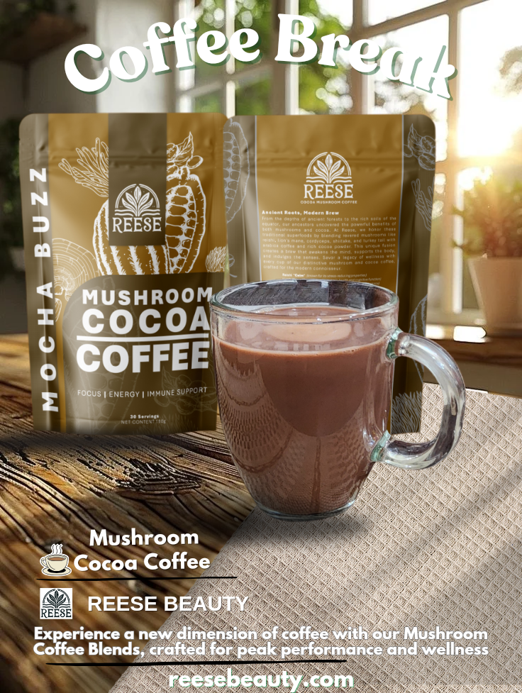 Mocha Buzz Mushroom Coffee Cocoa - Reish,Lion’s Mane Focus, Cordyceps ...